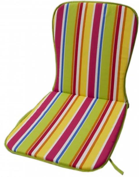 Polstr na nízké křeslo / židli, barevné pruhy