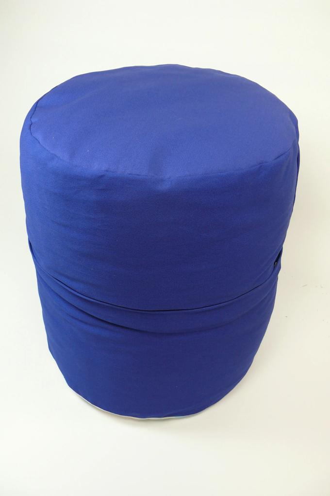 S radostí - vlastní výroba Pohankový sedák jednobarevný - modrý Velikost: ∅40 x v30 cm