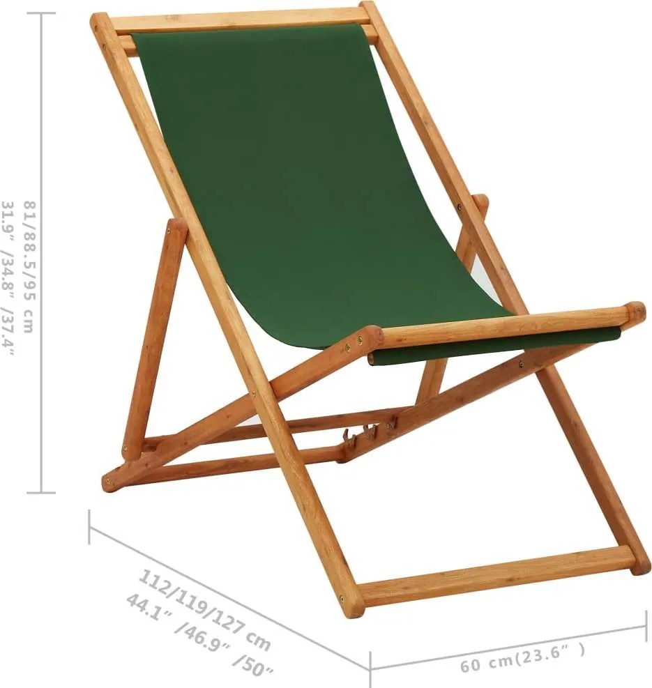 vidaXL Skládací plážové křeslo látka a dřevěný rám [310315] Barva: Krémová bílá