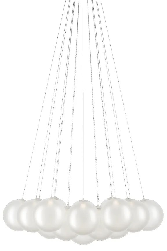 Lodes Random Cloud 19 ø23, závěsné svítidlo LED 19 x 5W 2700K, bílé sklo, rozměr 115x103cm