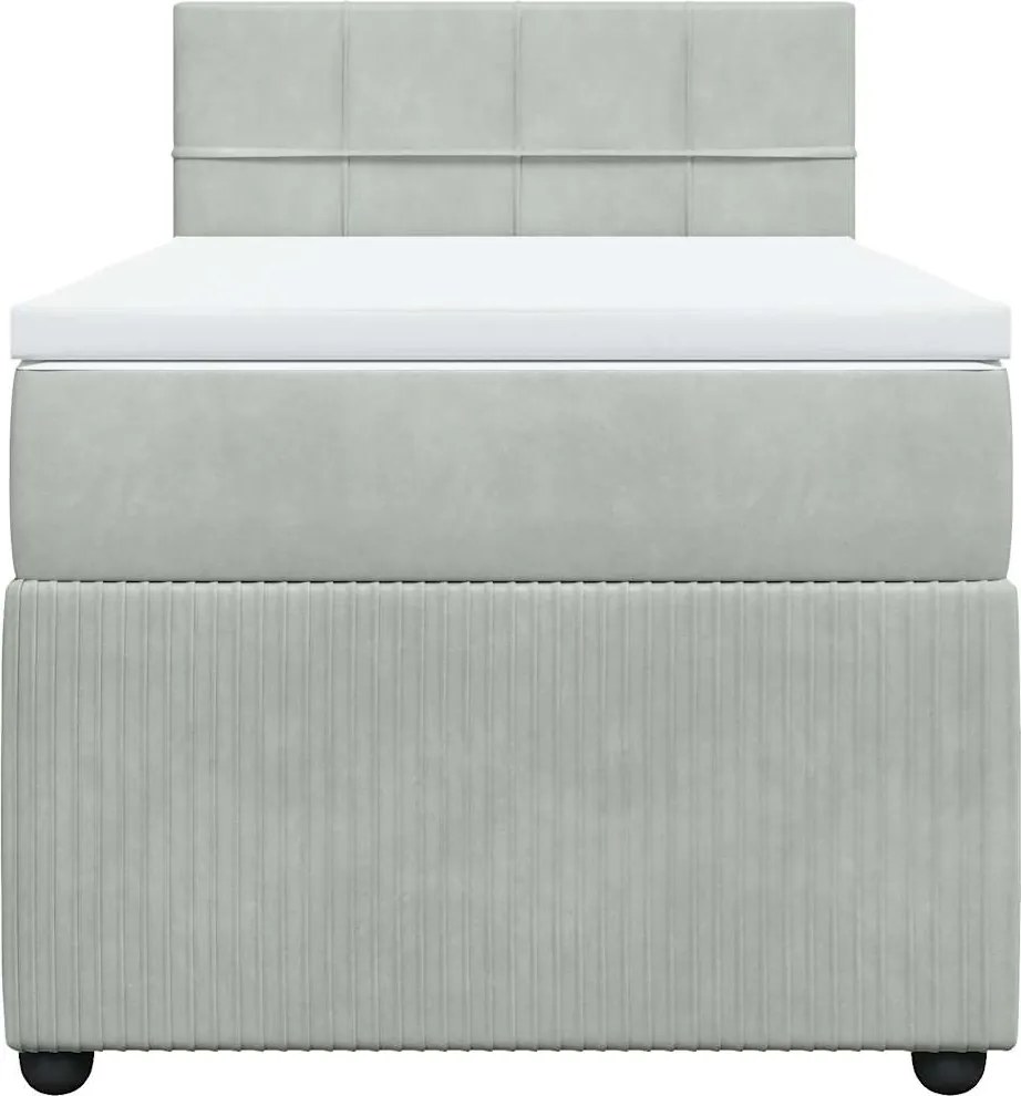 Box spring postel s matrací světle šedá 80 x 200 cm samet 3287590