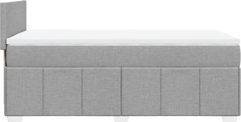 Box spring postel s matrací světle šedá 90x200 cm textil 3286944