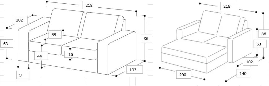 Hnědá rozkládací pohovka 218 cm Resmo - Scandic