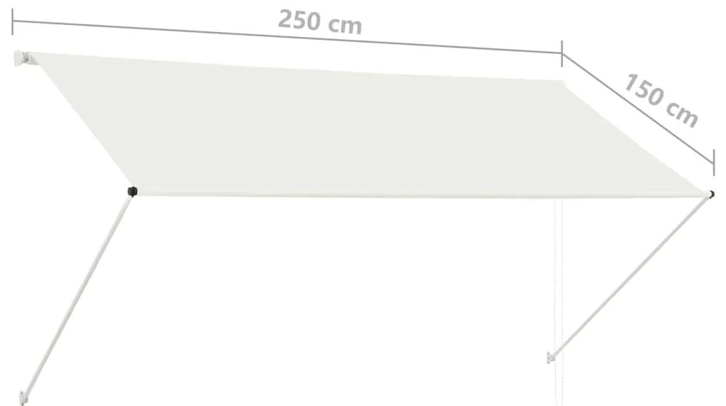 Zatahovací markýza krémová 250 x 150 cm,  143766