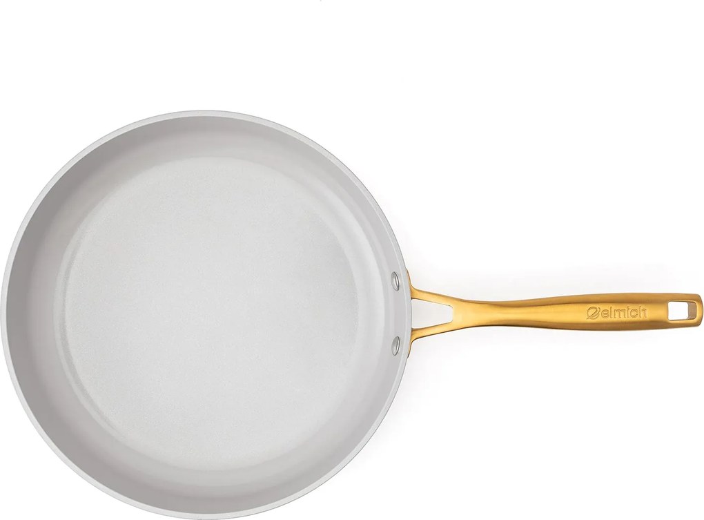 Elmich Nepřilnavá keramická pánev Zen Ø 26 cm - krémovo zlatá