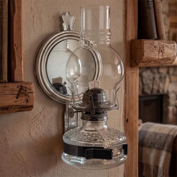 BRILAGI - Petrolejová lampa se zrcadlem MERLIN černý chrom