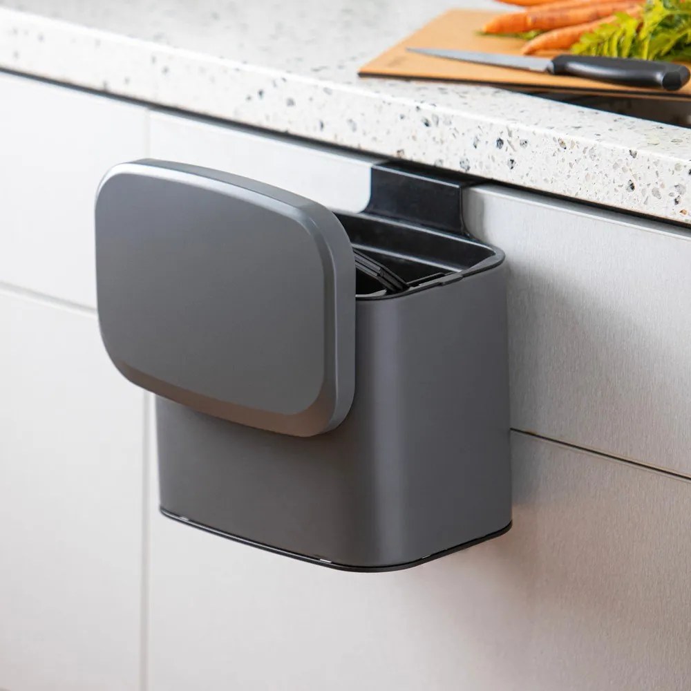 Tmavě šedá nádoba na kompostovatelný odpad 4 l Essentials – Ladelle