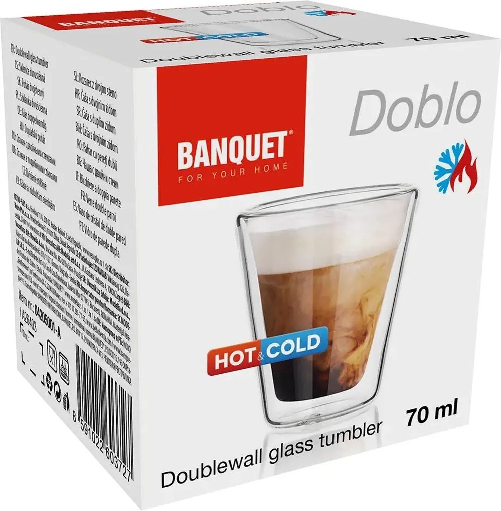 Banquet Doblo dvoustěnná sklenice 70 ml