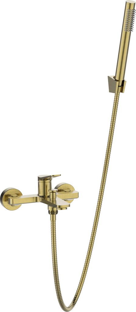 Invena Alonia, vanová baterie s ruční sprchovou soupravou, zlatá matná, INV-BW-70-009-V