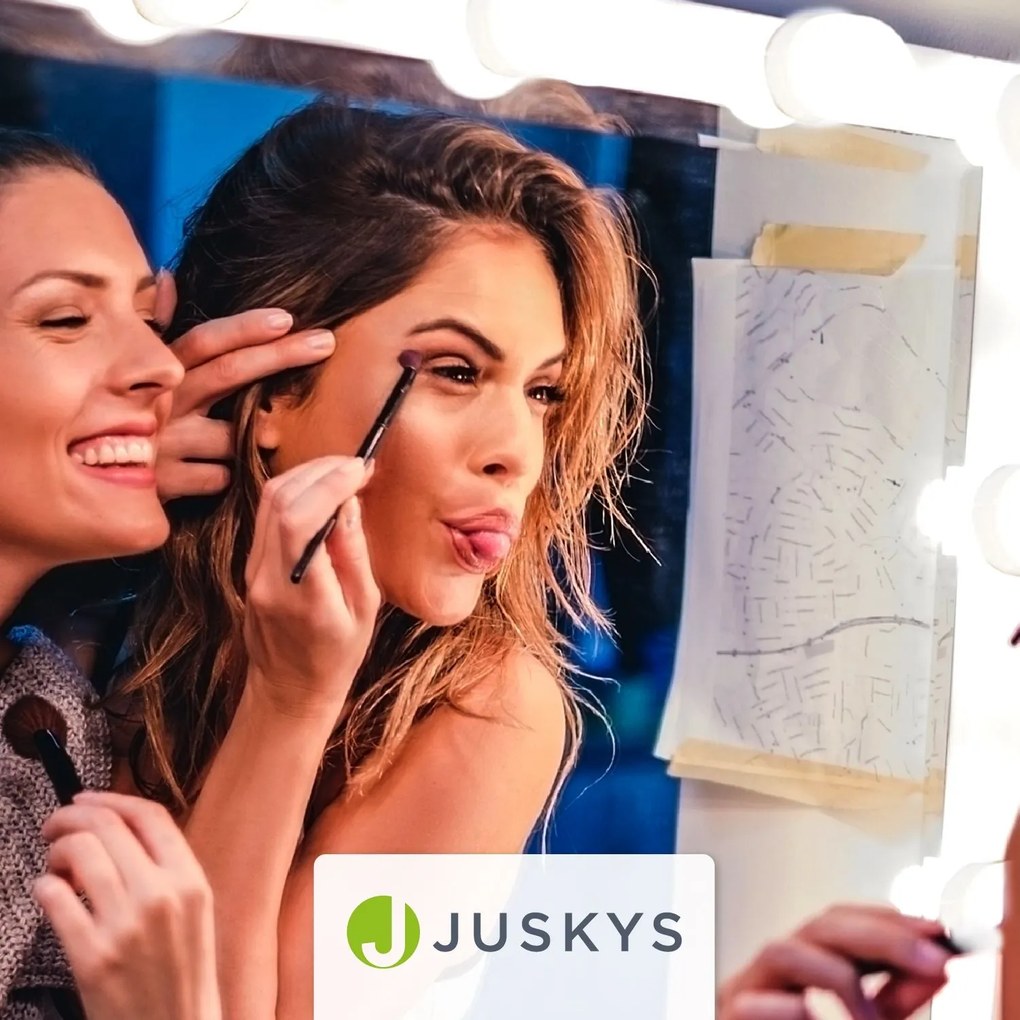 Juskys Toaletní stolek Talea se zrcadlem a LED osvětlením Stolička: se stoličkou Melly