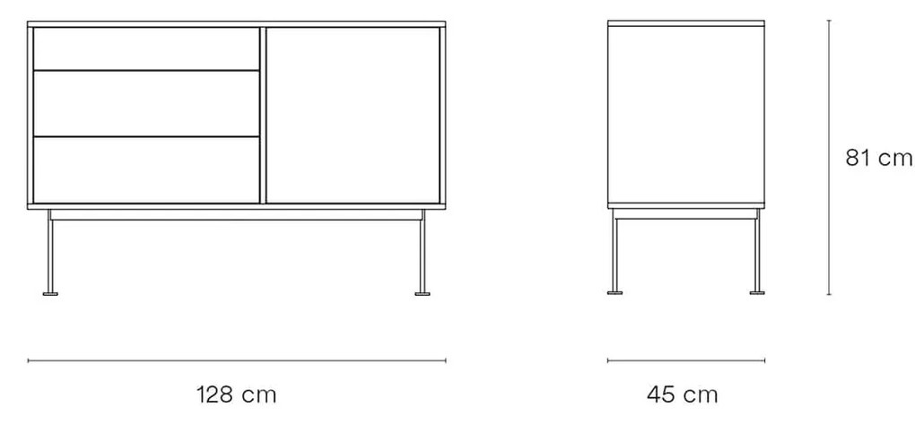 Komoda okoy 128 x 81 cm krémová MUZZA