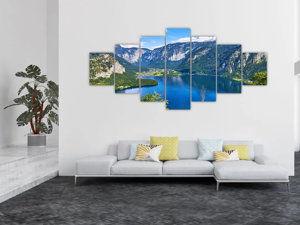 Obraz - Halštatské jezero, Hallstatt, Rakousko (210x100 cm)