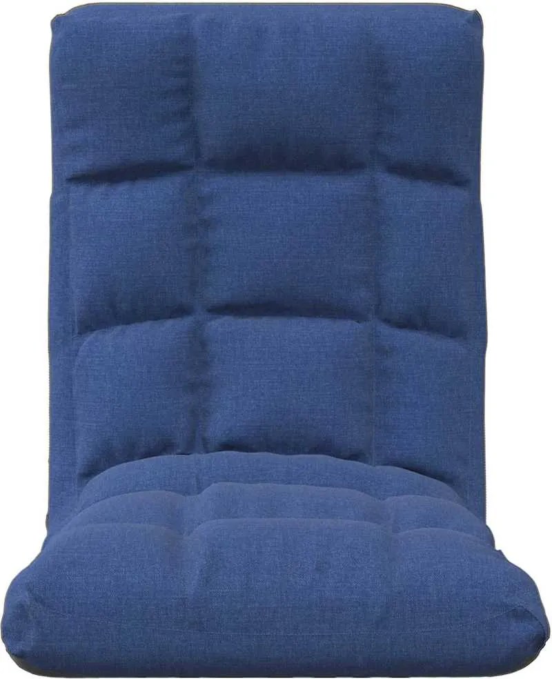 Skládací lenoška na podlahu modrá textil 336588