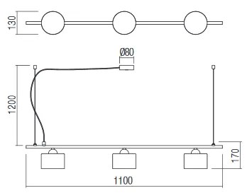 Redo Moderní závěsné svítidlo Miller Barva: Černá