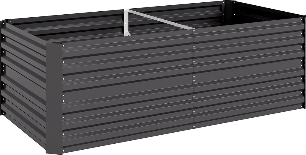 Outsunny vyvýšený záhon z oceli, záhon studený rám zahradní záhon květinový box zásuvný, sadba box sadba zelenina postel 180x90x60cm pro zahradu balk…
