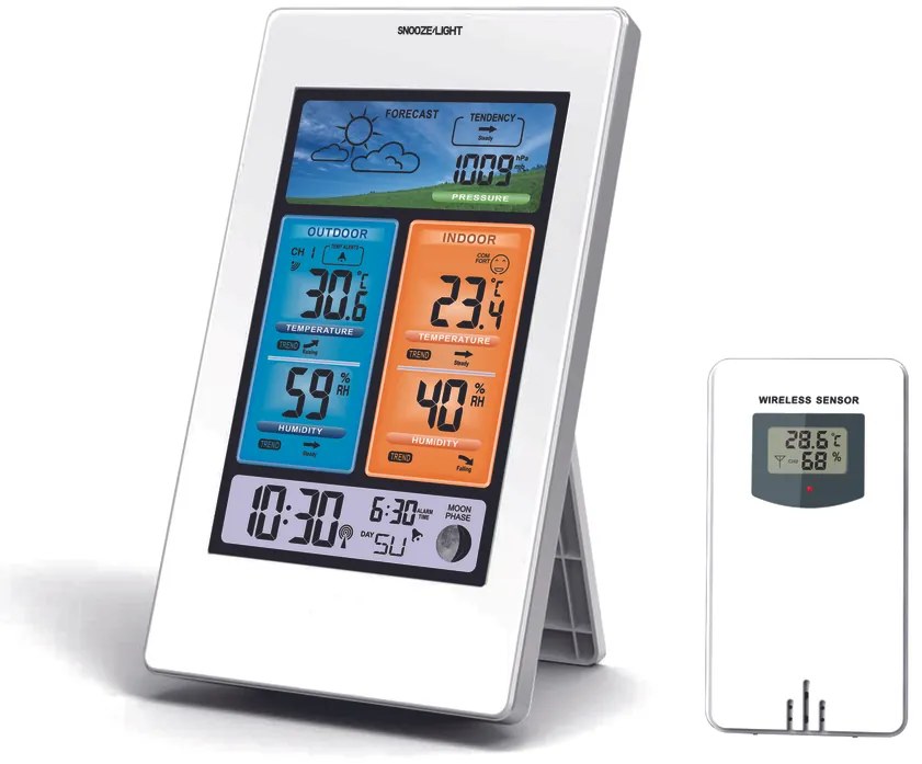 JVD Barevná rádiem řízená meteorologická stanice JVD RB3374
