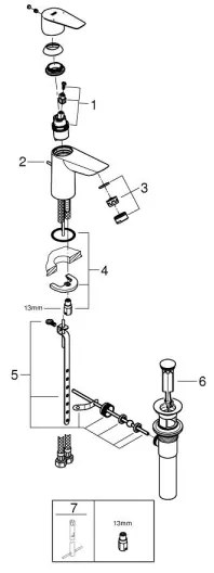 GROHE 32819001 - Umyvadlová baterie BAUEDGE 147 mm lesklý chrom