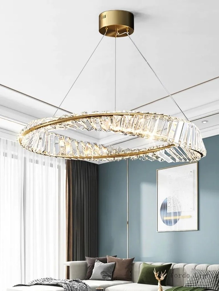 Toolight Toolight, LED křišťálová lampa 42W APP1064-1CP, zlatá, OSW-00676