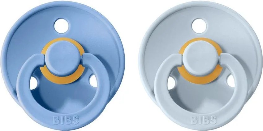 Dudlík bibs colour dudlík z přírodního kaučuku 2 ks sky blue / baby blue - velikost 1 (0-6m.)