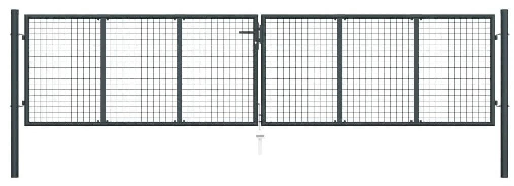 Pletivá zahradní branka pozinkovaná ocel 400 x 75 cm šedá