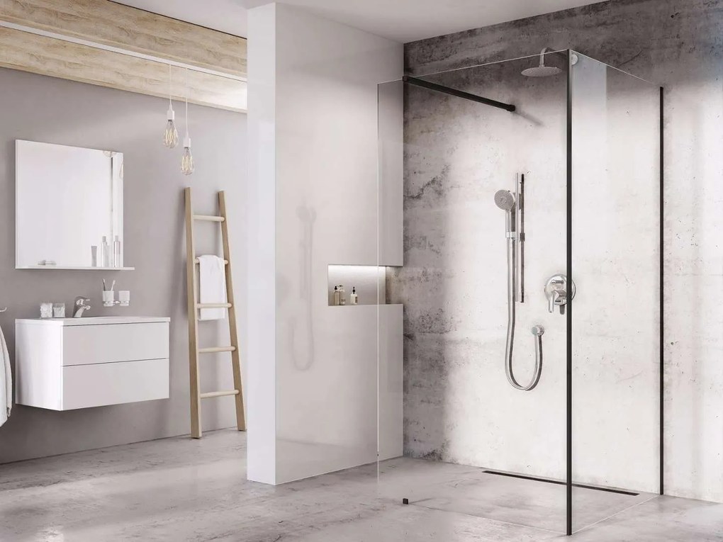 Ravak Walk-In - Sprchová stěna Walk-In Corner Set 120x90, dvoudílná, 90x200 cm, černá/čiré sklo GW1CG730SZ1