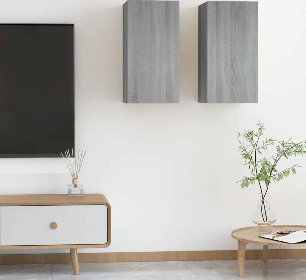 vidaXL TV stolky 2 ks 30,5x30x60 cm kompozitní dřevo [803339] Barva: Bílá