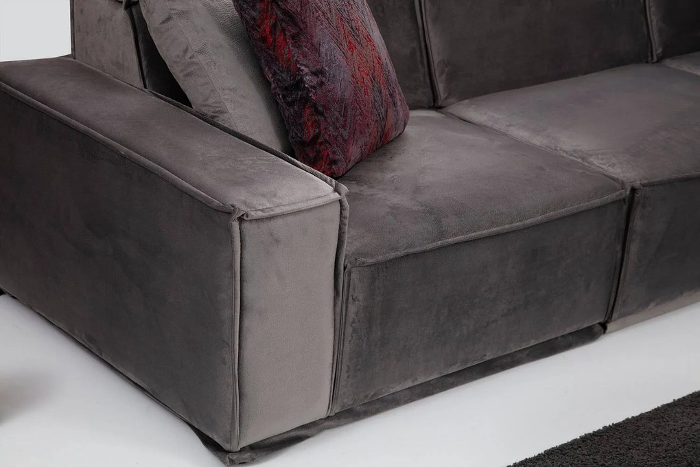 Designová rohová sedačka Valtina 300 cm šedá