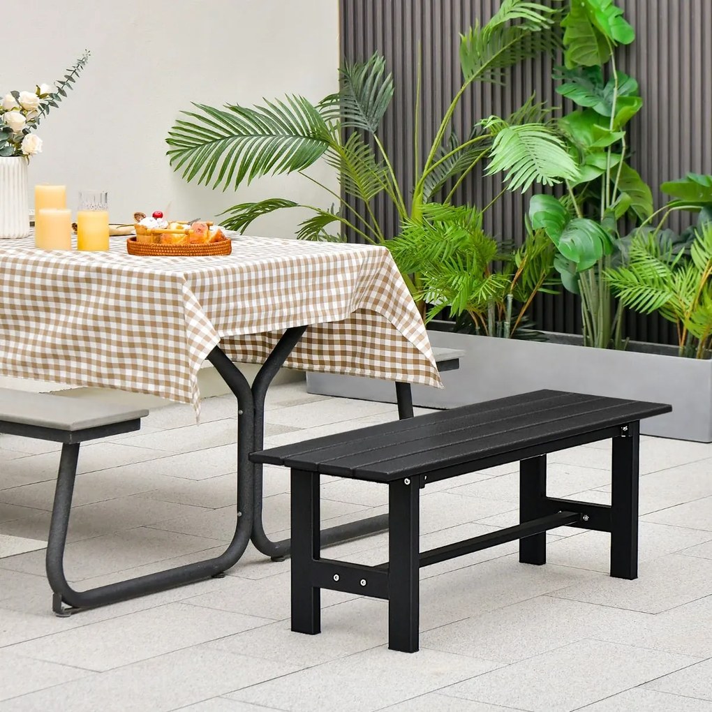 Costway Zahradní lavice pro 2 osoby, nosnost 300 kg, černá