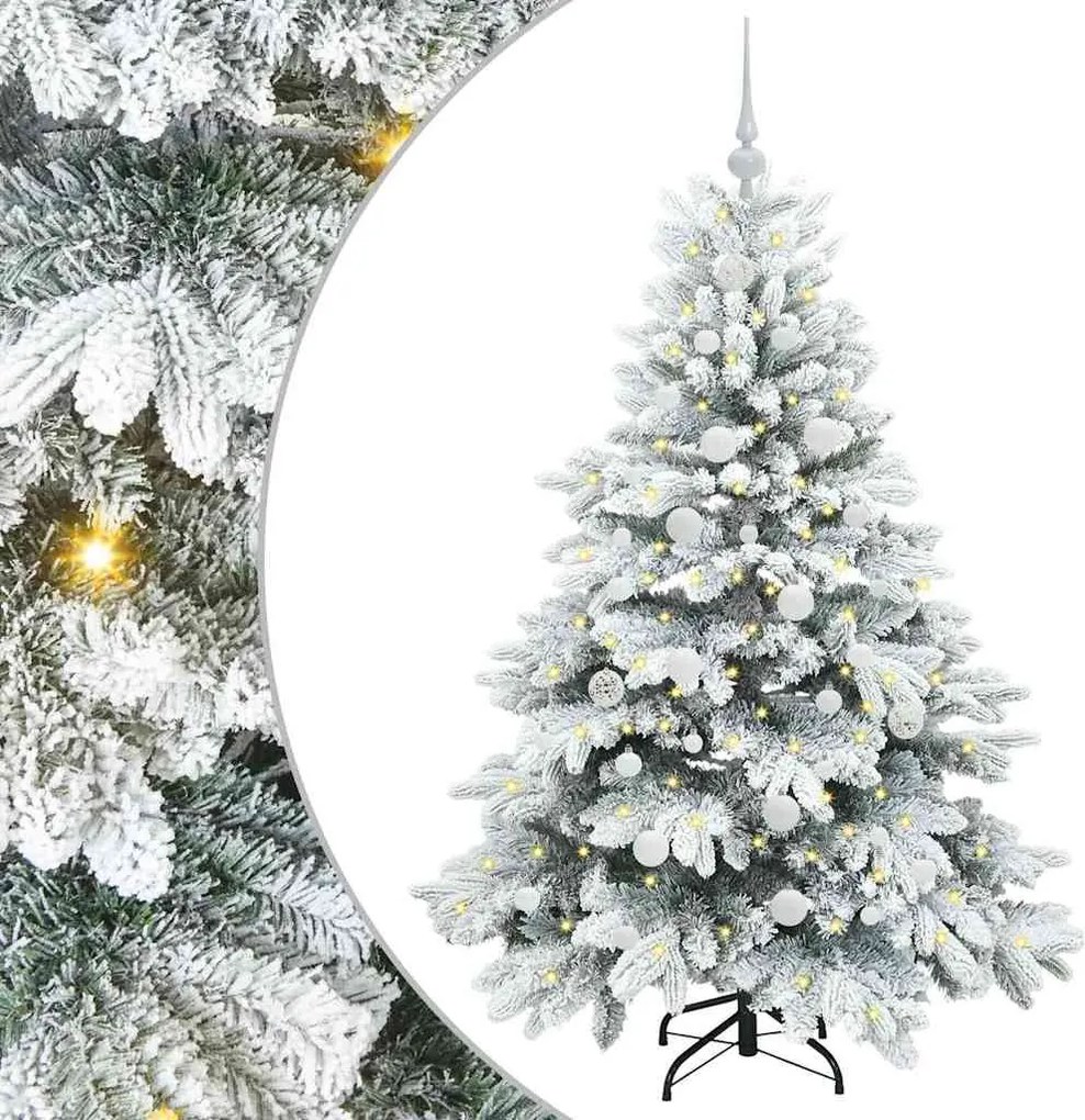Umělý vánoční stromeček s 150 LED diodami Bílá 150 cm PE a PVC 3397604
