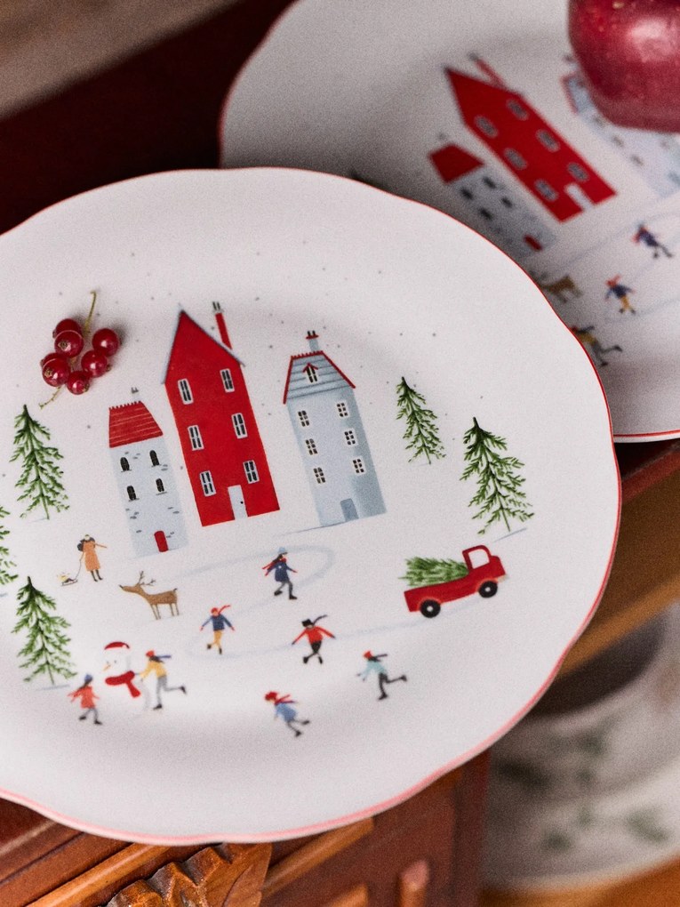 Sinsay - Talíře s vánočním motivem 2 kusy - vícebarevná