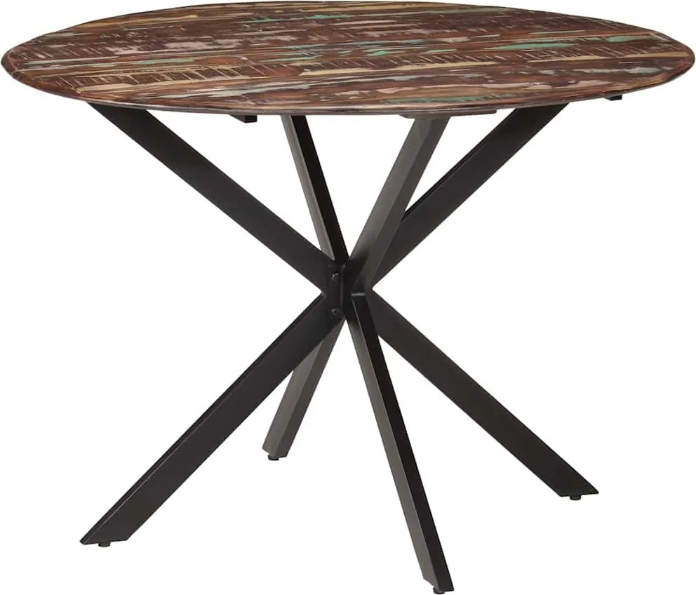 Jídelní stůl Ø 110 x 78 cm masivní recyklované dřevo a ocel 338455