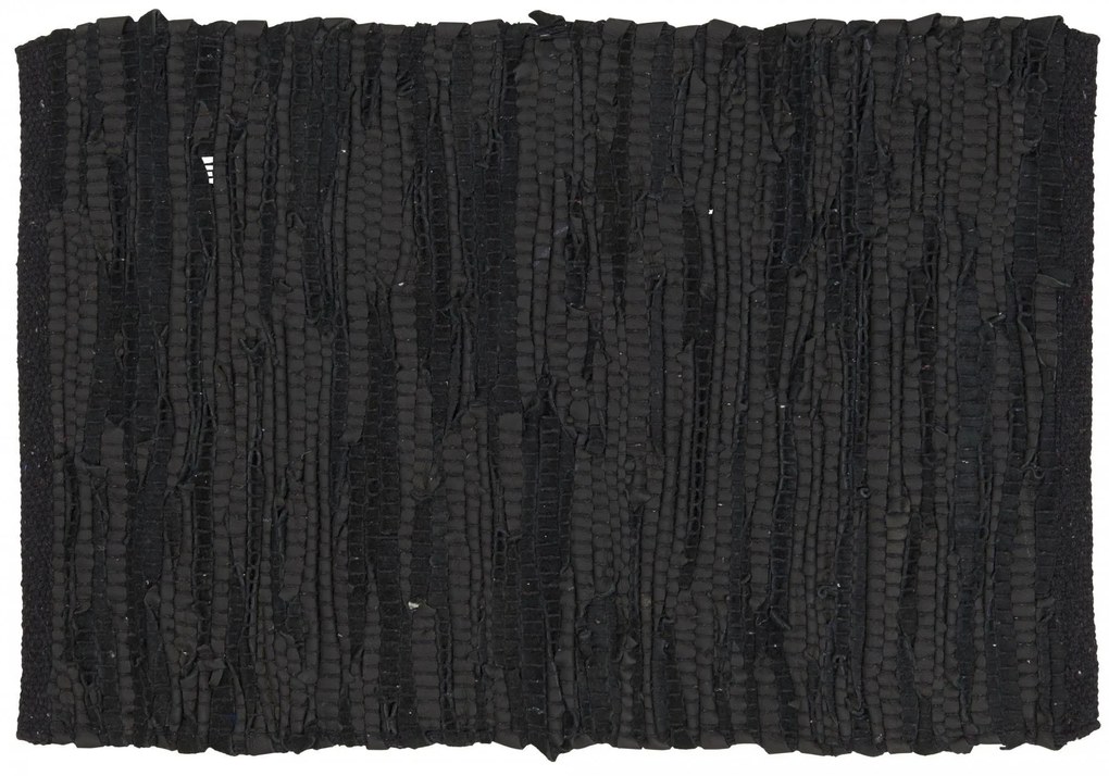 IB LAURSEN Kožené prostírání Black 35x48 cm, černá barva, kůže