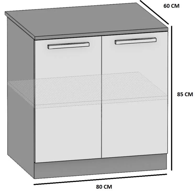 kuchyně BELINI - dolní skříňka 2F - SD/80 - matné dvířka