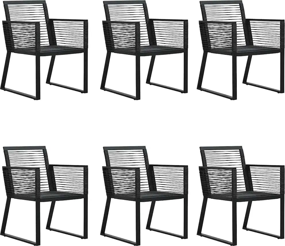 7dílný zahradní jídelní set černý PVC ratan 3156549