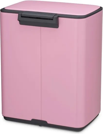 Růžový nášlapný ocelový odpadkový koš 12 l Bo – Brabantia
