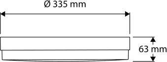 Přisazené LED svítidlo PROLUMIA Prodisc III Ø 335mm max 21,5W zap/vyp černá 3000-3500-4000K 120° IP54 40008275