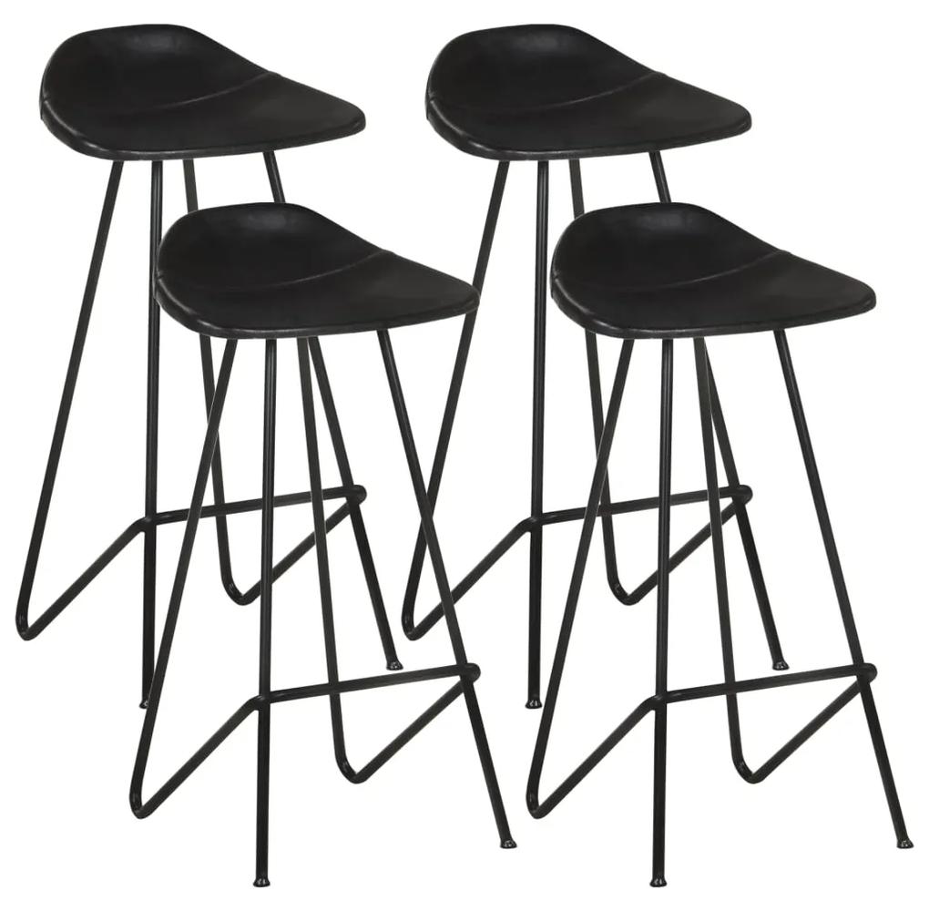 vidaXl Barové stoličky 4 ks černé pravá kůže,  320642