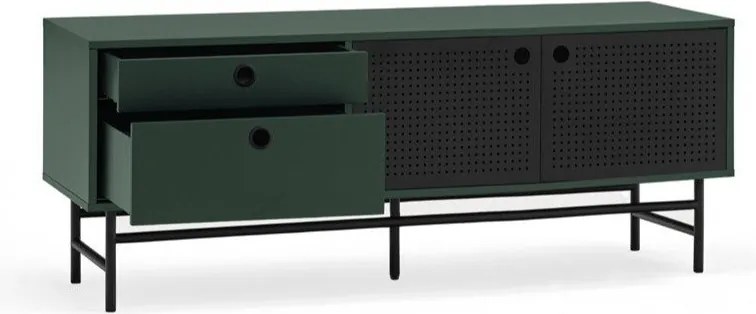 Tmavě zelený TV stolek 140x52 cm Punto - Teulat