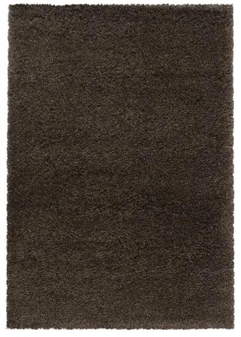 Vopi | Kusový koberec Fluffy shaggy 3500 brown - Kruh průměr 200 cm