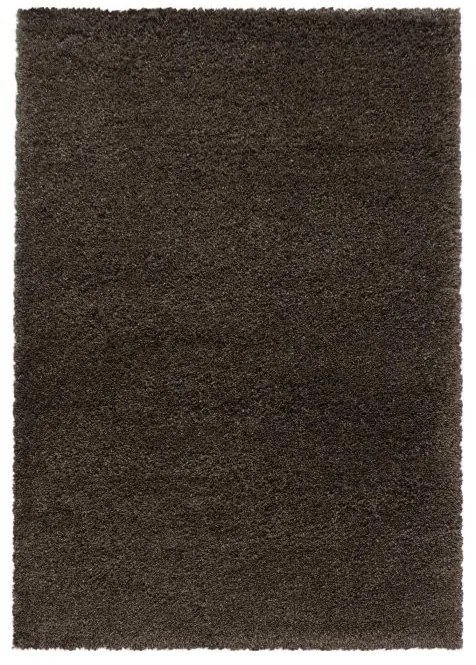 Vopi | Kusový koberec Fluffy shaggy 3500 brown - Kruh průměr 80 cm