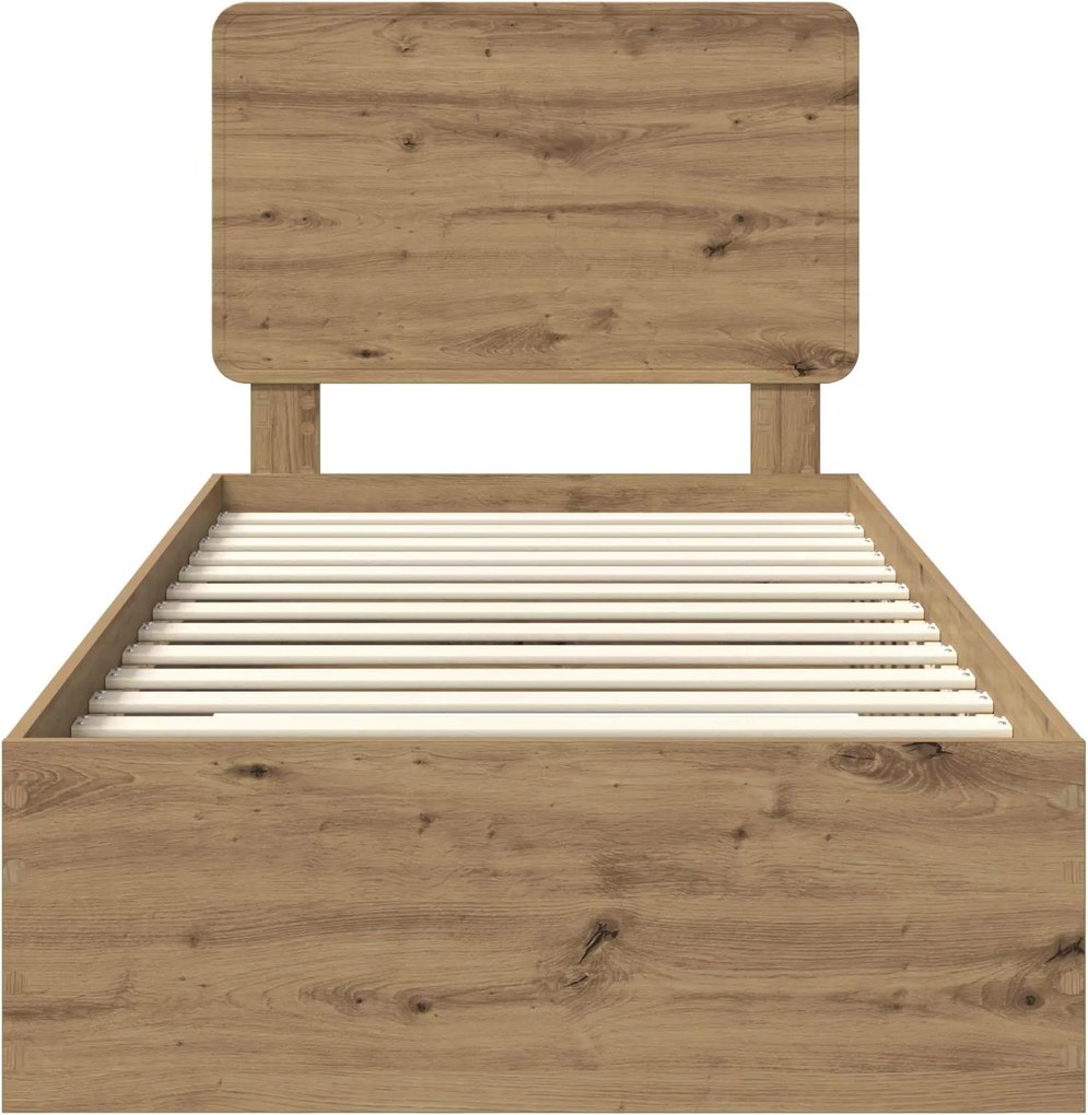 Rám postele s čelo Artisanový dub 90 x 200 cm Kompozitní dřevo 3412836