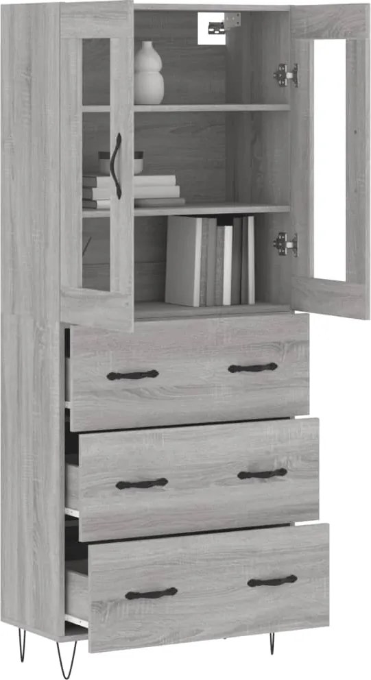 Skříň highboard šedá sonoma 69,5 x 34 x 180 cm kompozitní dřevo 3198439