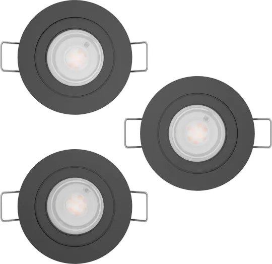 Eglo 902237 -SADA 3xLED Kou. podh. svítidlo BARRANCO 1xGU10/4,5W/230V IP44 černá