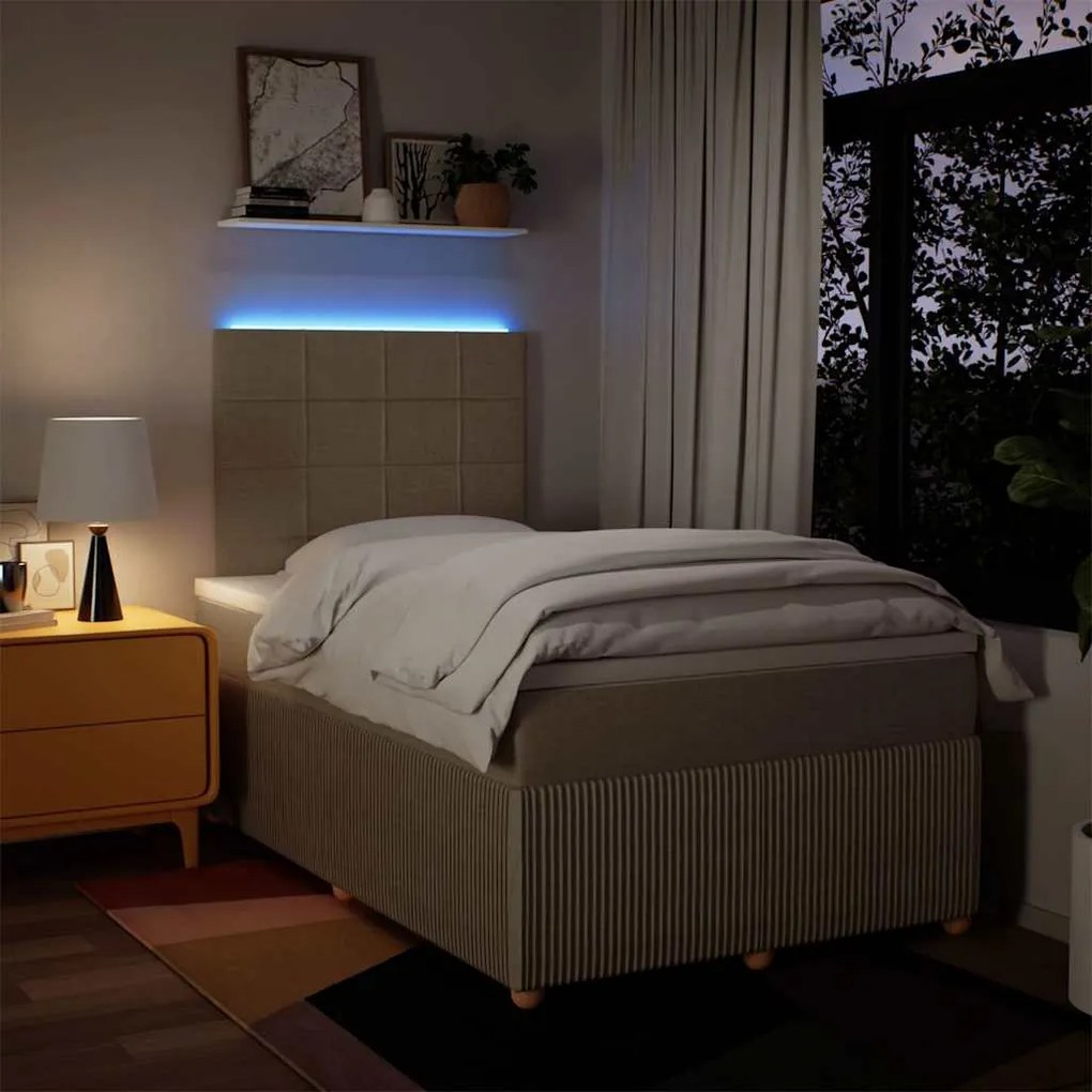 Box spring postel s matrací krémová 120x190 cm textil 3294300
