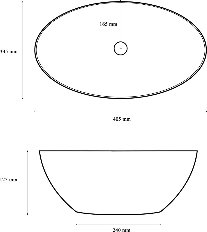 Gamma Emi, umyvadlo na desku 405x335x140 mm, bílá lesklá, GMA-UC-EMI