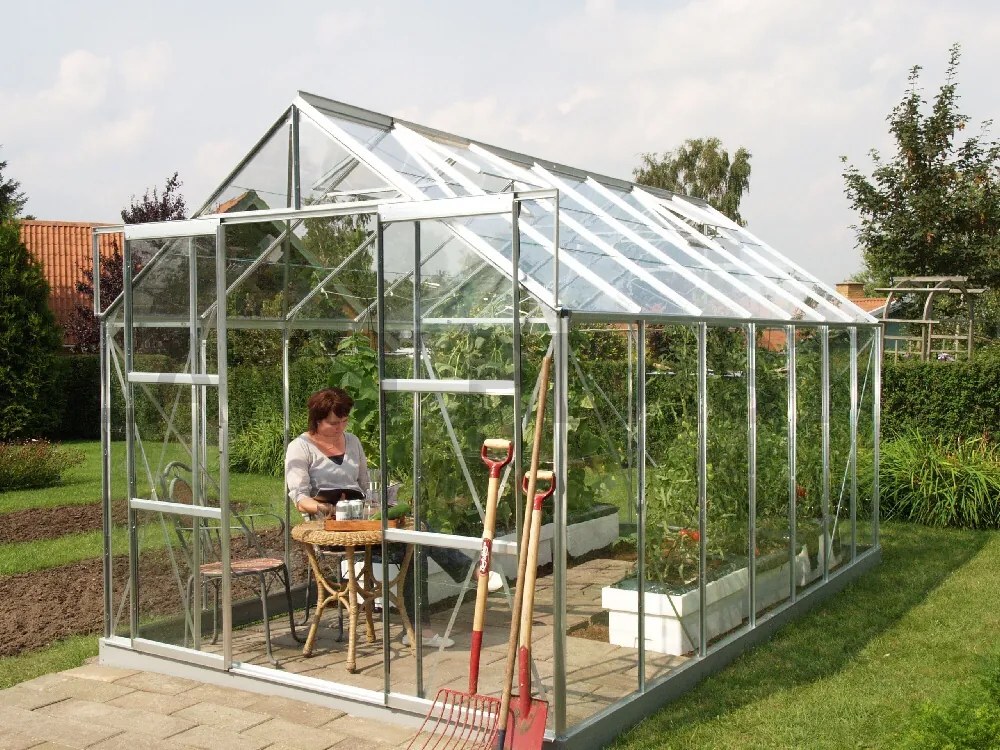 Vitavia Garden Zahradní skleník Vitavia URANUS 11500 čiré sklo 3 mm stříbrný