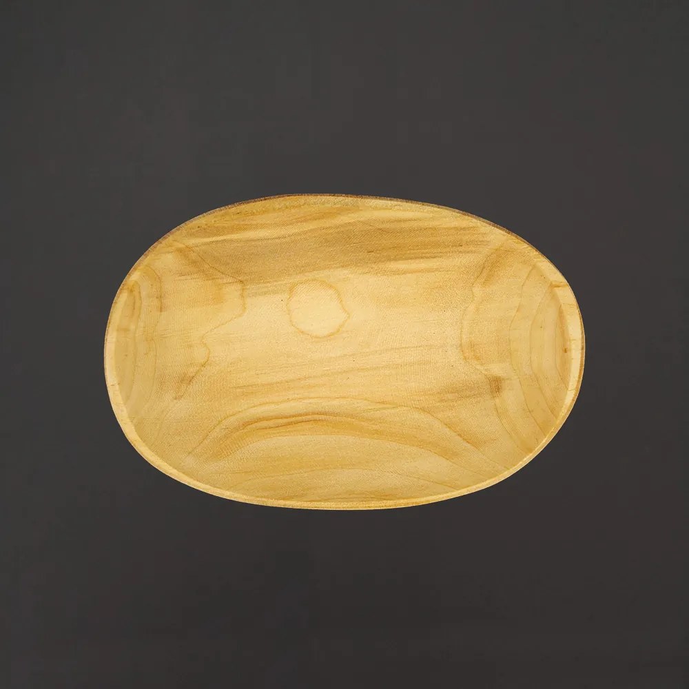 AMADEA Dřevěný servírovací podnos ovál, masivní dřevo, 22 cm