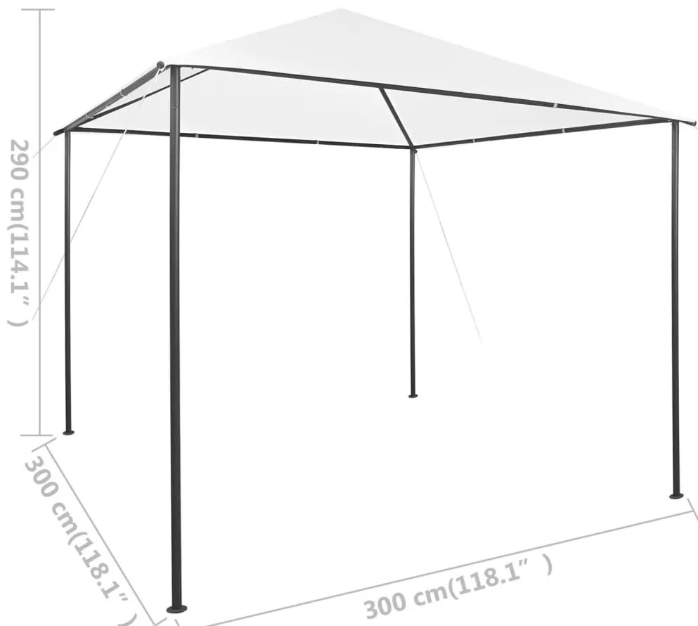 vidaXL Marketos Altán 3 x 3 x 2,9 m bílý 180 g/m²
