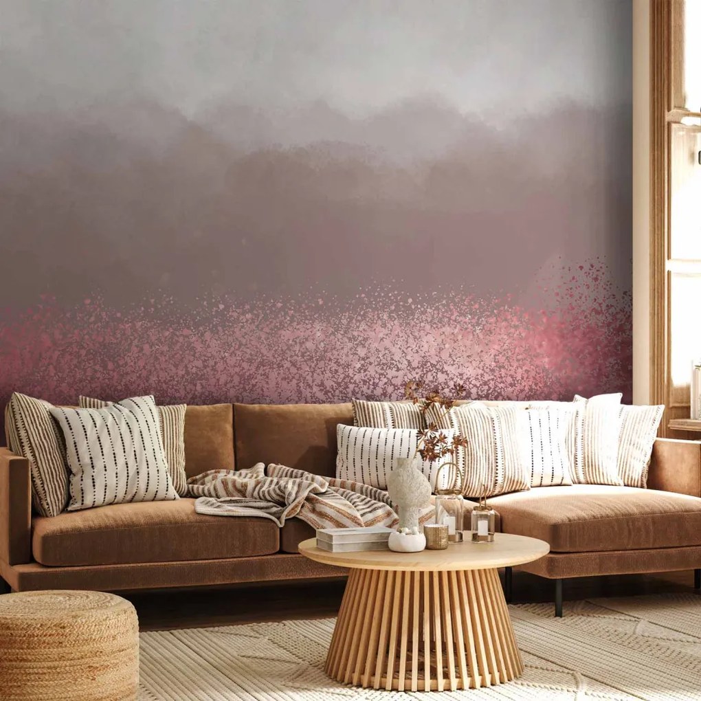 Fototapeta Odstíny šedi - abstrakce se šedým gradientem a růžovým vzorem
