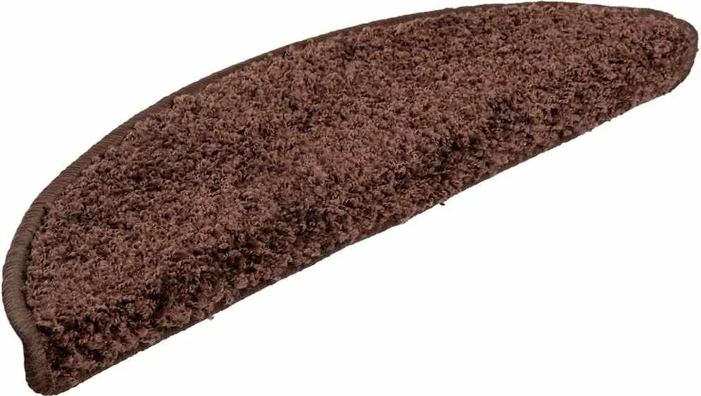 Schodové rohože 30 ks 56 x 17 x 3 cm hnědé půlkulaté 3365802
